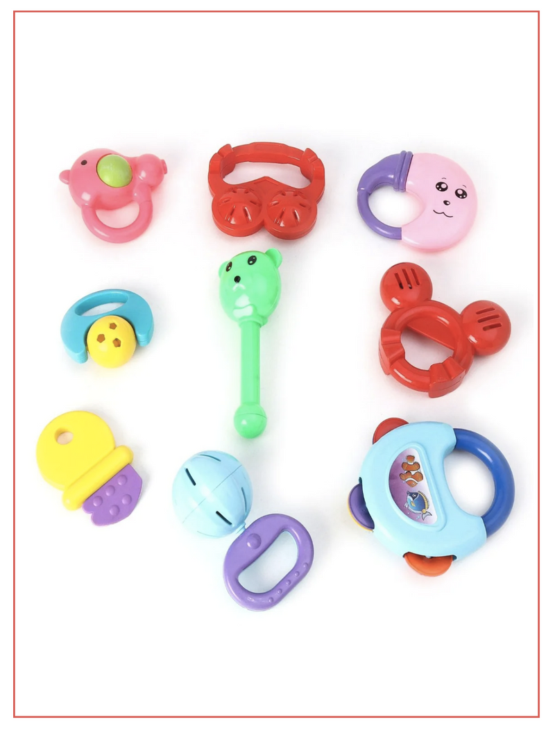 Baby Rattles Toy Multicolour - 9 Pieces – FirstCrawl
