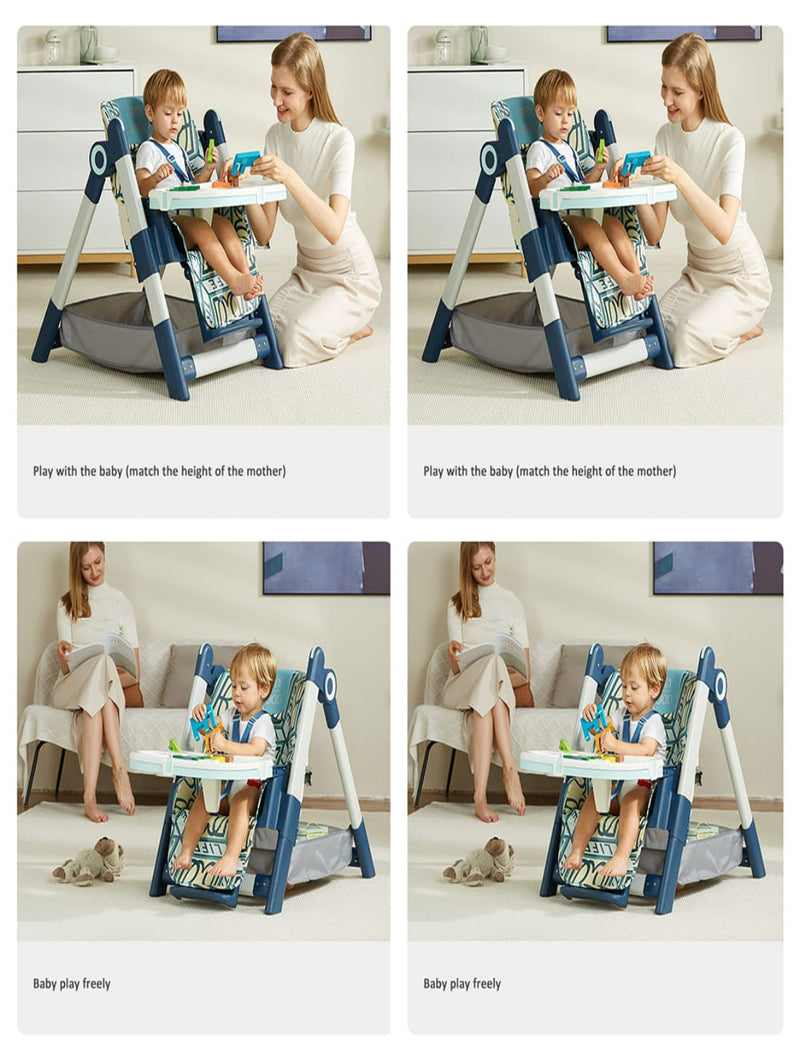 High Chair with Height Adjustment And With Wheels – FirstCrawl